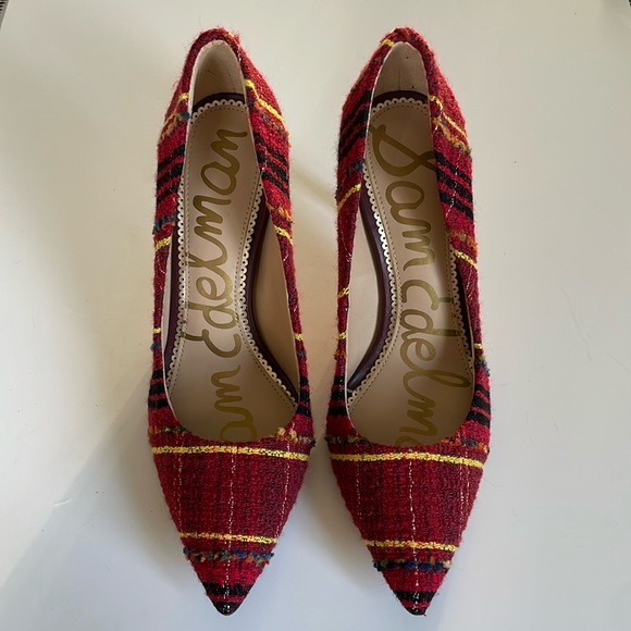 Sam Edelman | Shoes | Sam Edelman Hazel Red Tweed Pointy Toe Pump Size ...